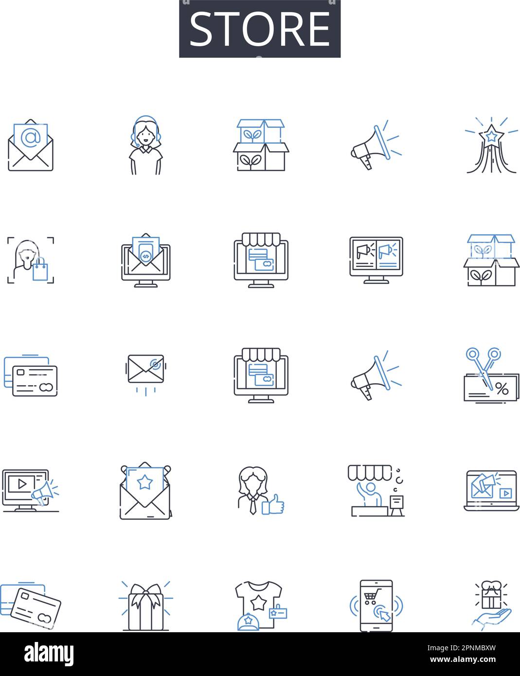 Store line icons collection. E-learning, Online education, Virtual ... Store line icons collection. E-learning, Online education, Virtual ...