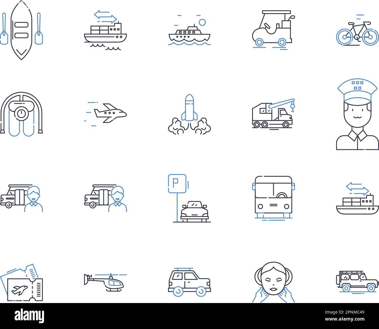 Transit line icons collection. Commute, Bus, Train, Subway, Transport ...