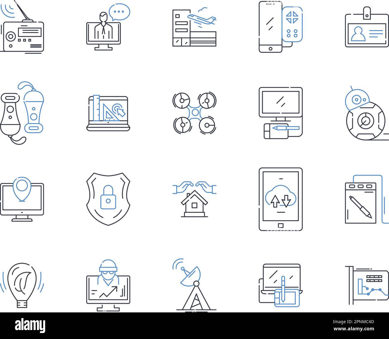 Cybermarket line icons collection. Online, Shopping, Marketplace, E ...