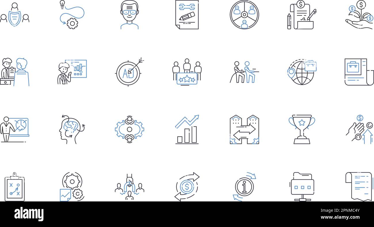 Venture escalation line icons collection. Growth, Expansion, Scaling ...