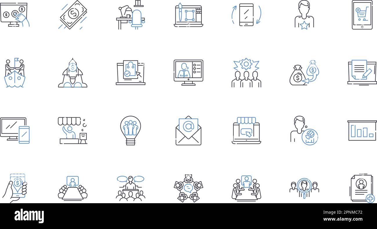 Venture administration line icons collection. Planning, Budgeting ... Venture administration line icons collection. Planning, Budgeting ...