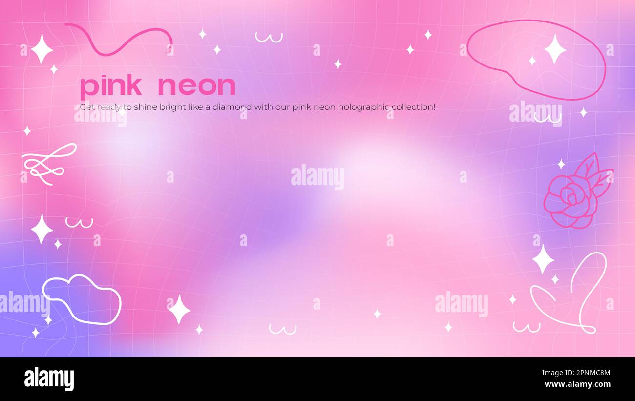 Pastel pink Neon Holographic Abstract Background with Copy Space smooth ...