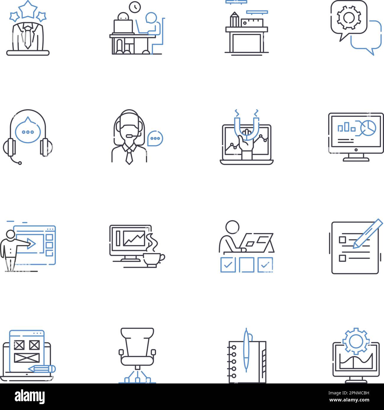 Problem Solving And Decision Making Line Icons Collection Analyze