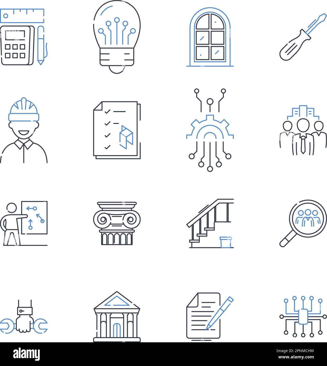 Medical Terminology line icons collection. Anatomy, Physiology ...