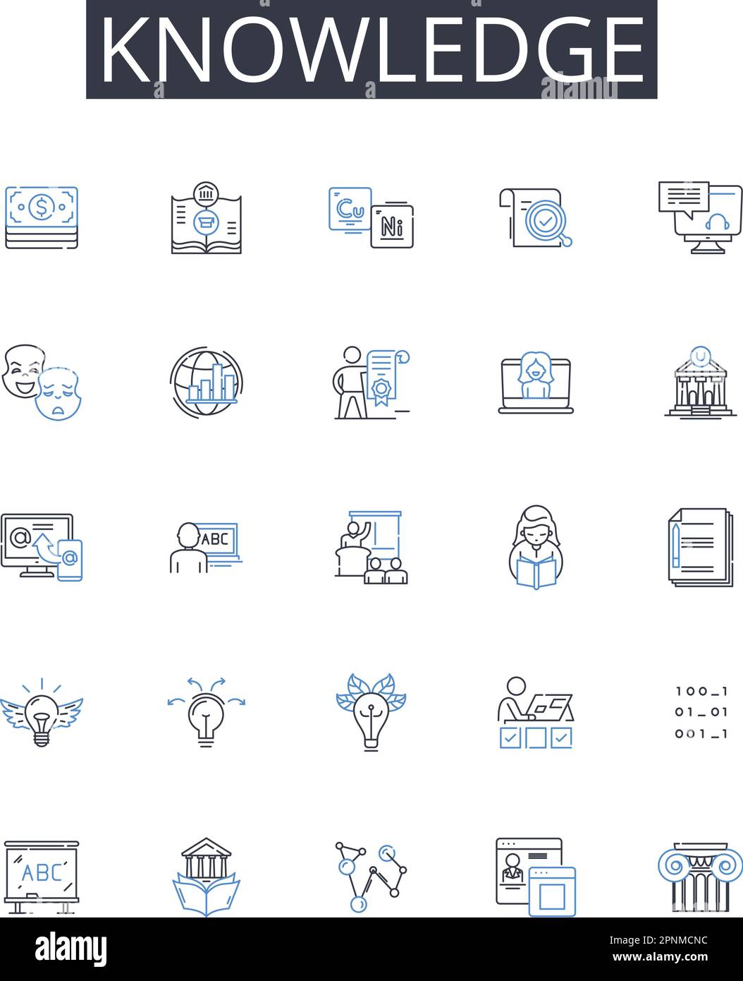 Knowledge line icons collection. Wisdom, Expertise, Awareness ...