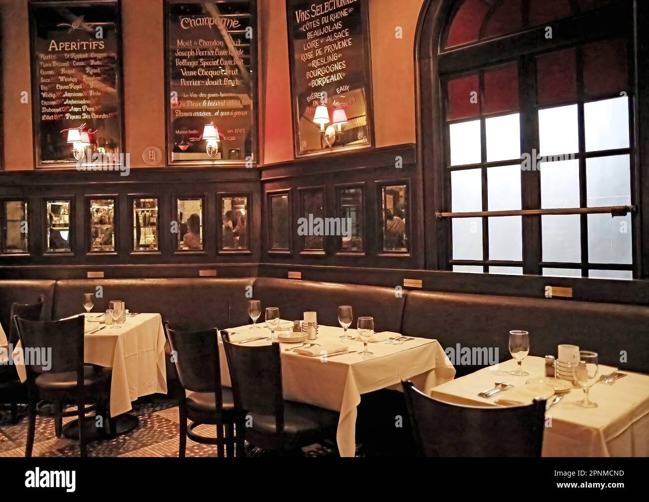 Dining room just off the bar at the Mon Ami Gabi restaurant within the ...