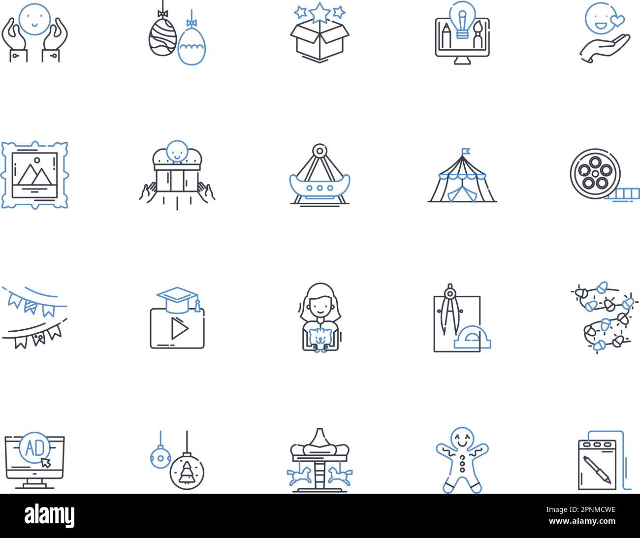 Celebration line icons collection. festivity, jubilation, merriment ...