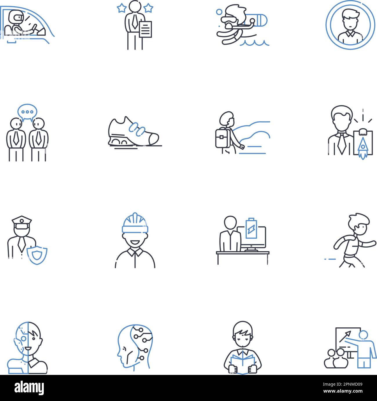 Machos line icons collection. Masculine, Dominant, Tough, Strong, Confident, Aggressive ...