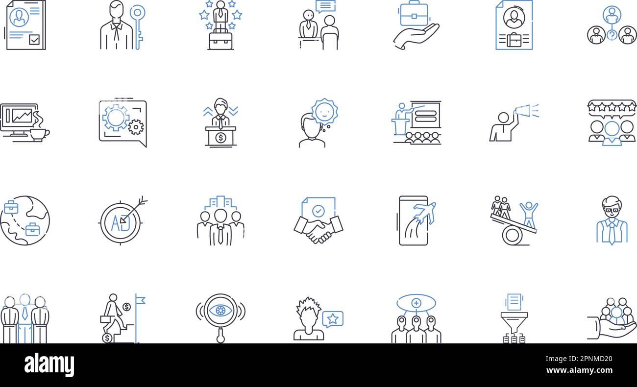 Board members line icons collection. Governance, Leadership ...