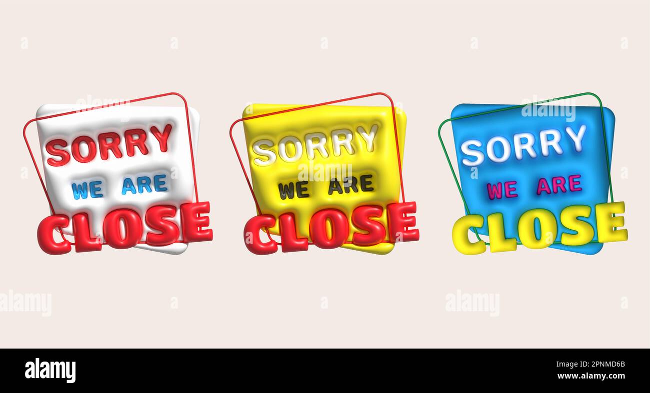 Sorry we are closed sign icon shop e-commerce. Business closed banner ...
