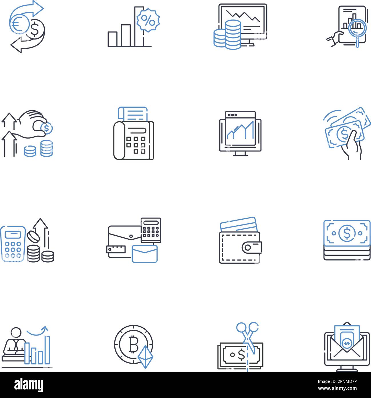 Budgeting line icons collection. Frugal, Planning, Saving, Expenses ...