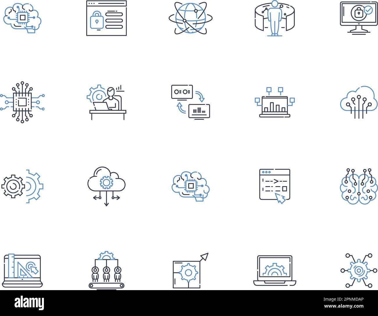 Platform Software Line Icons Collection Integration Compatibility Scalability Flexibility