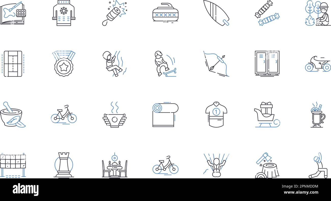 Two-day break and fitness line icons collection. itness, Sweat, Workout ...