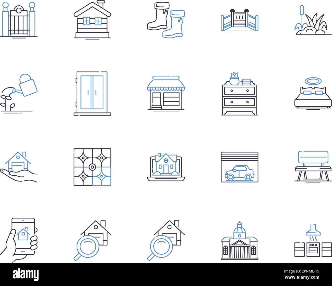 Improving line icons collection. Optimizing, Enhancing, Developing, Progressing, Advancing ...