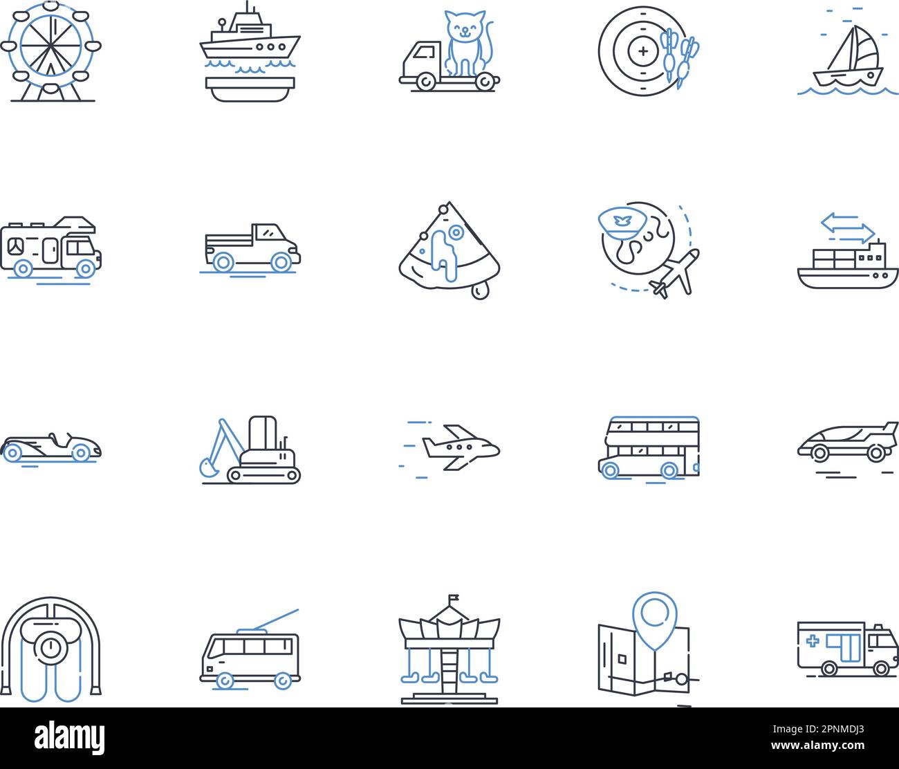 Roaming line icons collection. Wanderlust, Traverse, Globe-trotting ...
