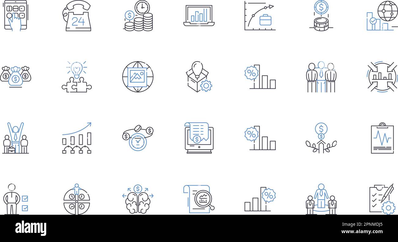 Capital earnings line icons collection. Profits, Revenue, Gains ...