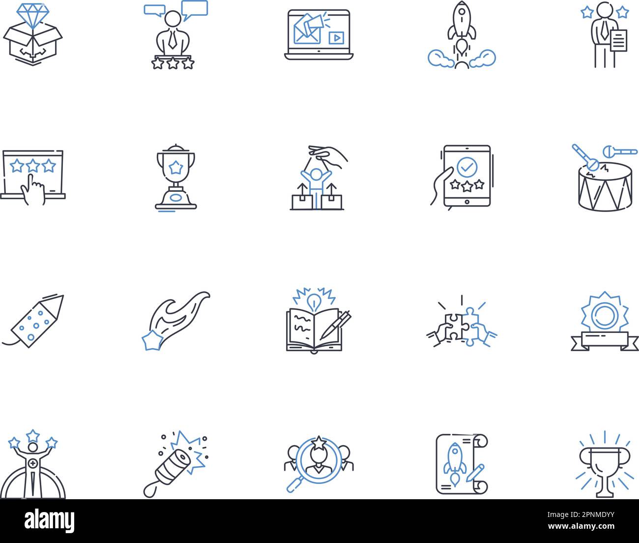 Prosperous firm line icons collection. Wealthy, Successful, Thriving ...