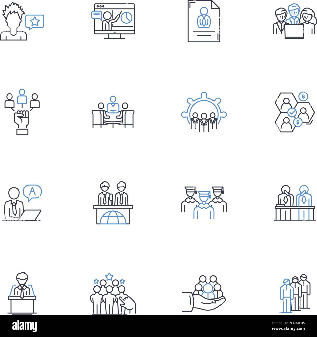 Regional management line icons collection. Territory, Division ...