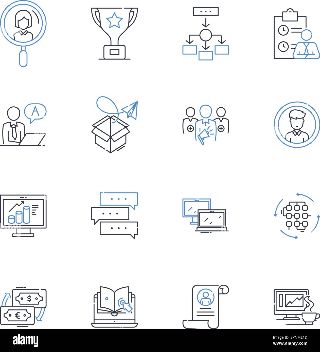 Firm routine line icons collection. Discipline, Consistency, Commitment ...