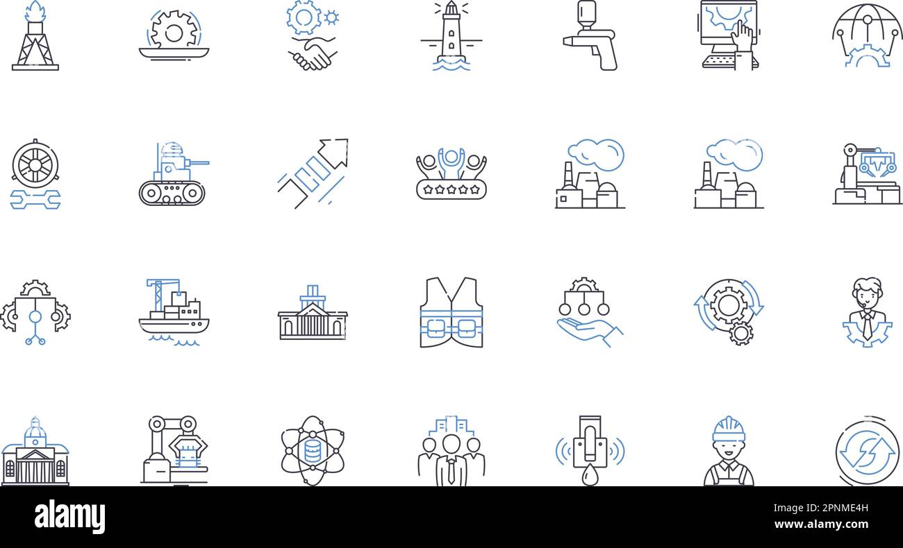 Machinist line icons collection. Precision, Tools, Engineering, Milling ...