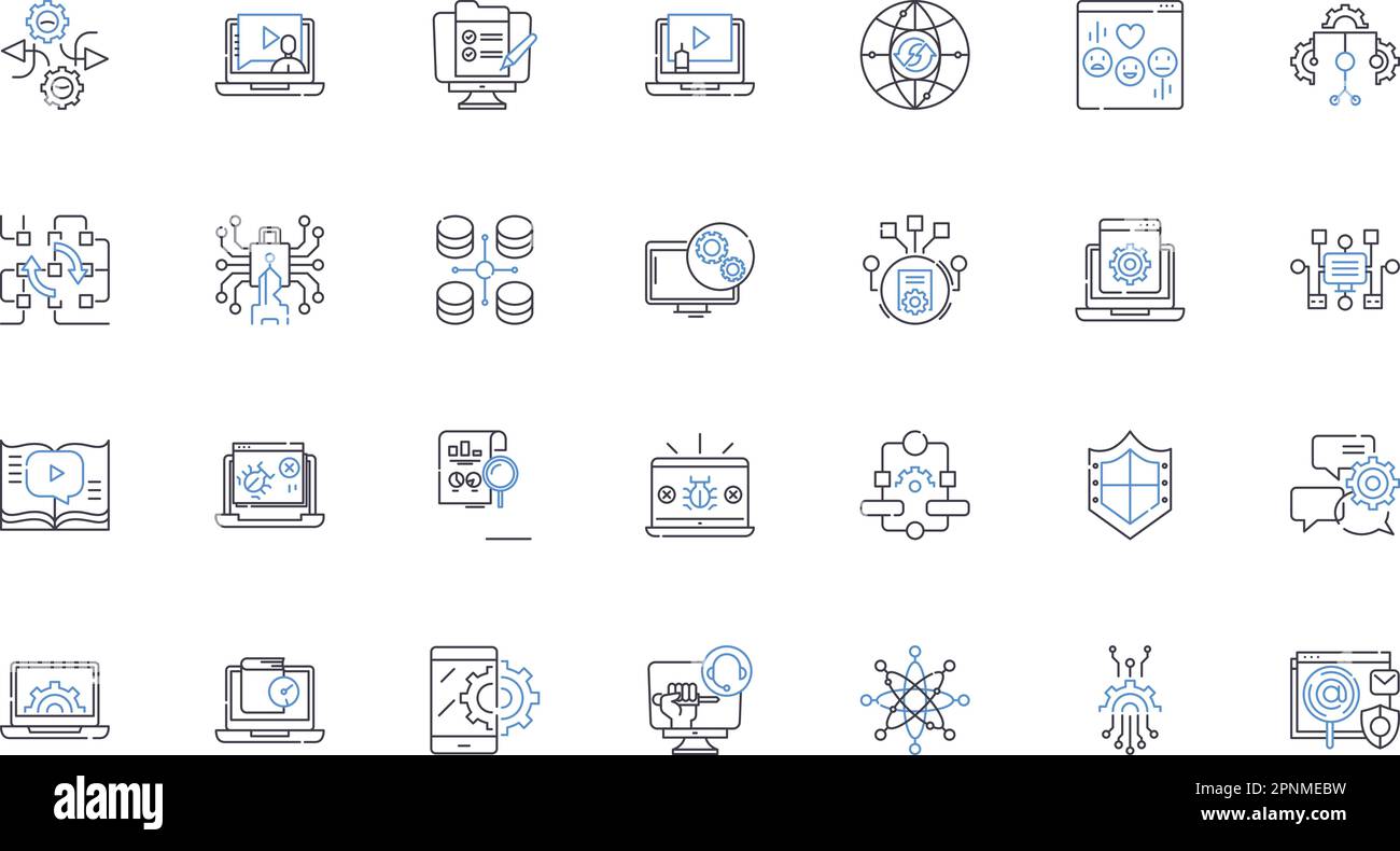 Digital security line icons collection. Encryption, Firewall ... Digital security line icons collection. Encryption, Firewall ...