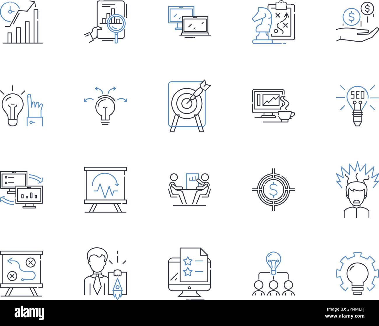 Product differentiation line icons collection. Unique, Distinct ...