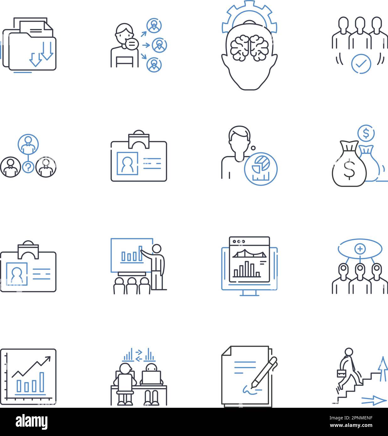 Organizational vision line icons collection. Direction, Purpose ...