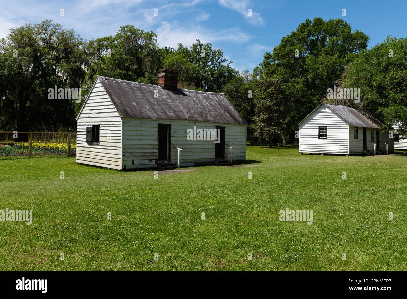 Charleston, South Carolina, USA - April 10, 2023: Slave Cabins at the historic Magnolia ...