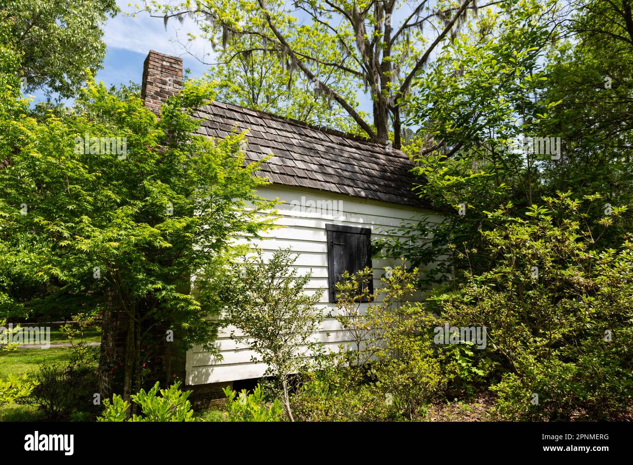 Charleston, South Carolina, USA - April 10, 2023: Slave Cabin at the historic Magnolia ...