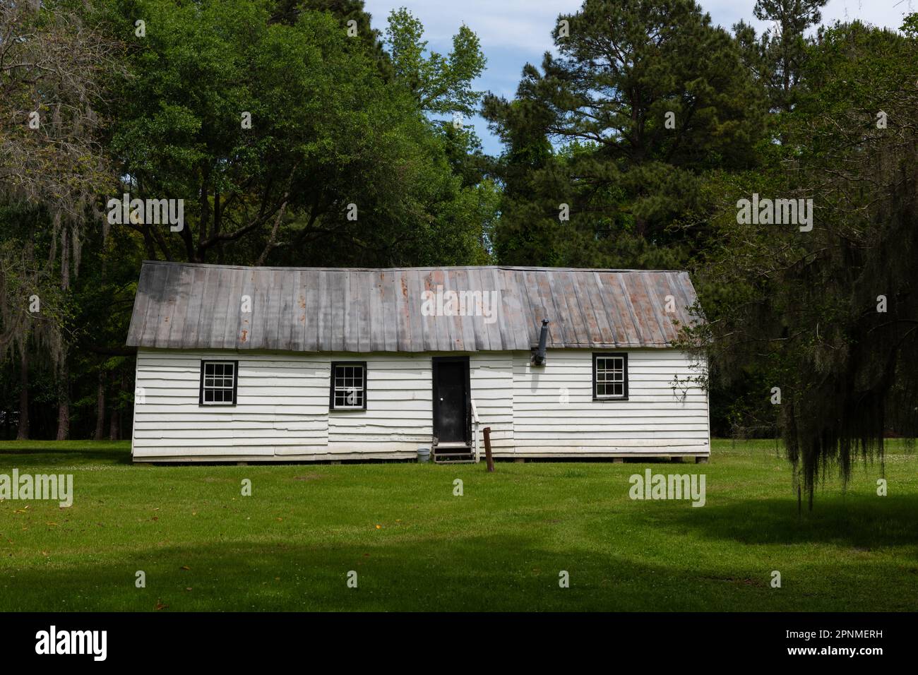 Charleston, South Carolina, USA - April 10, 2023: Slave Cabin at the historic Magnolia ...