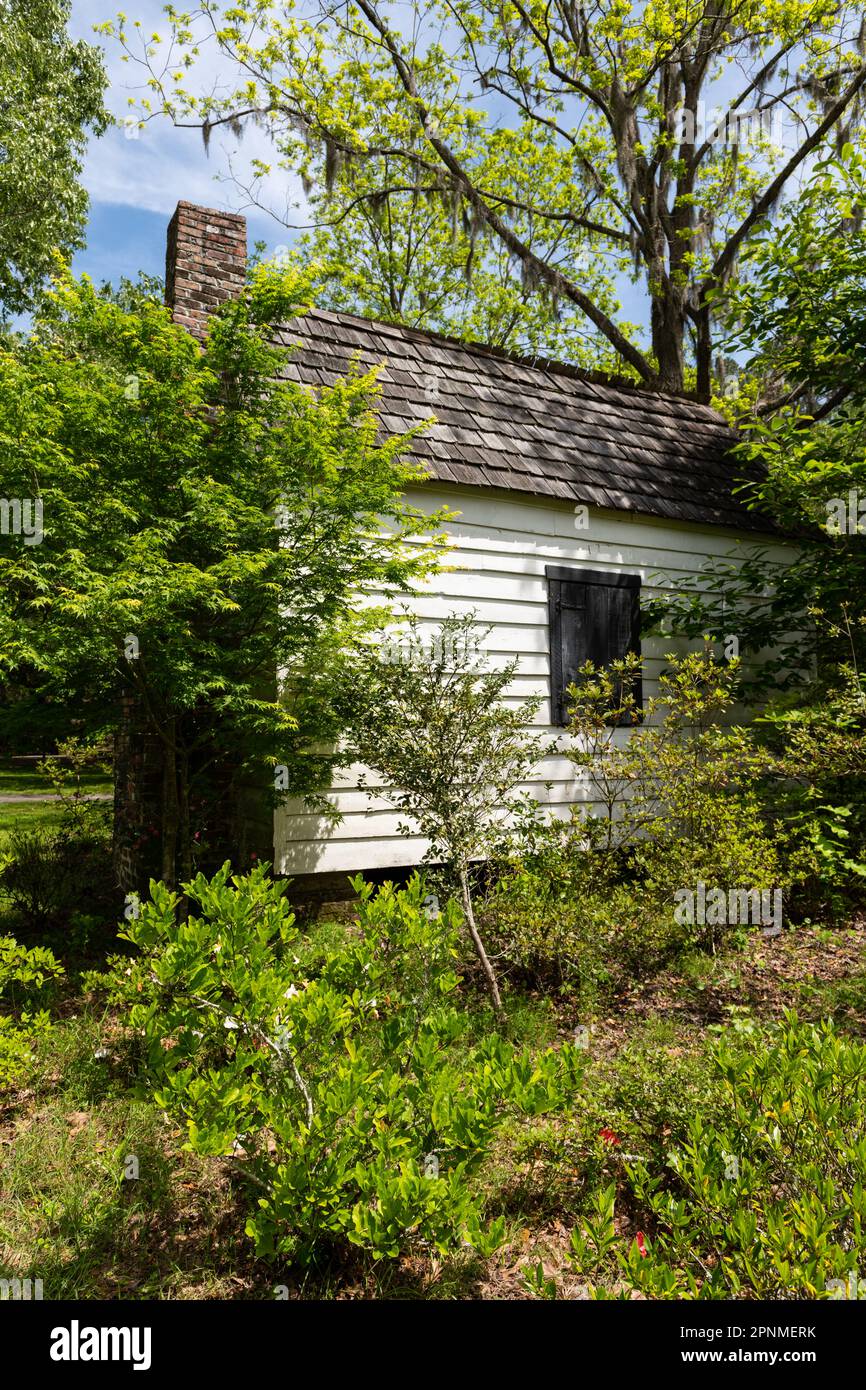 Charleston, South Carolina, USA - April 10, 2023: Slave Cabin at the historic Magnolia ...