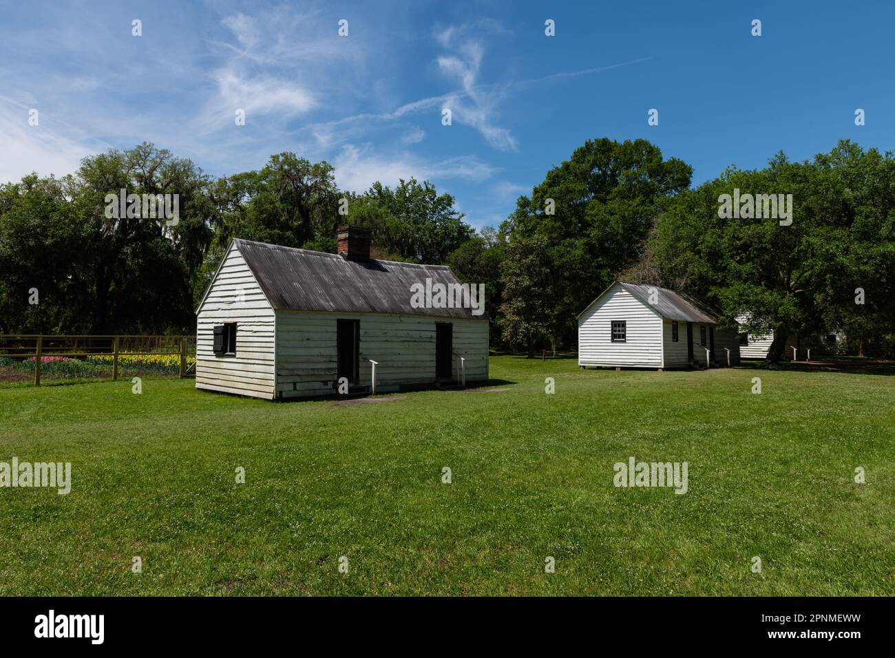 Charleston, South Carolina, USA - April 10, 2023: Slave Cabins at the historic Magnolia ...