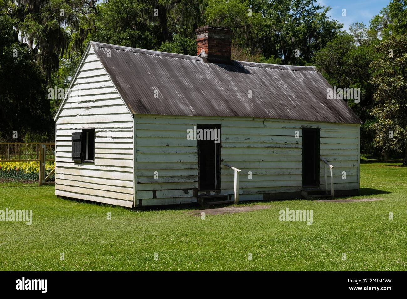 Charleston, South Carolina, USA - April 10, 2023: Slave Cabin at the historic Magnolia ...