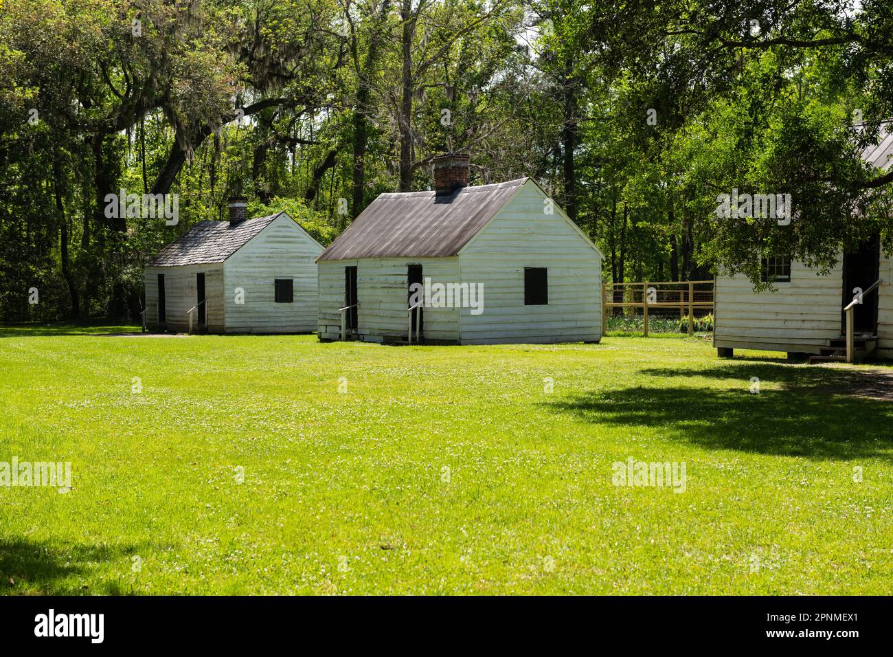 Charleston, South Carolina, USA - April 10, 2023: Slave Cabins at the historic Magnolia ...