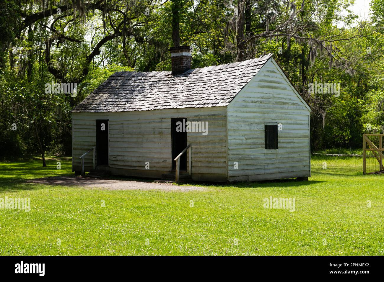 Charleston, South Carolina, USA - April 10, 2023: Slave Cabin at the historic Magnolia ...