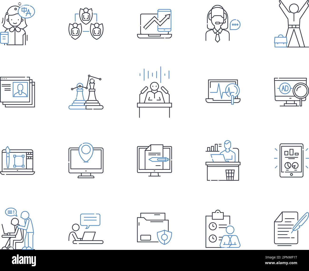 Functional company line icons collection. Efficiency, Productivity ...