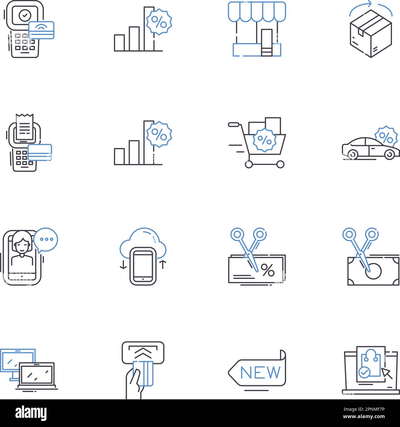 Revenue growth line icons collection. Expansion, Profitability ...
