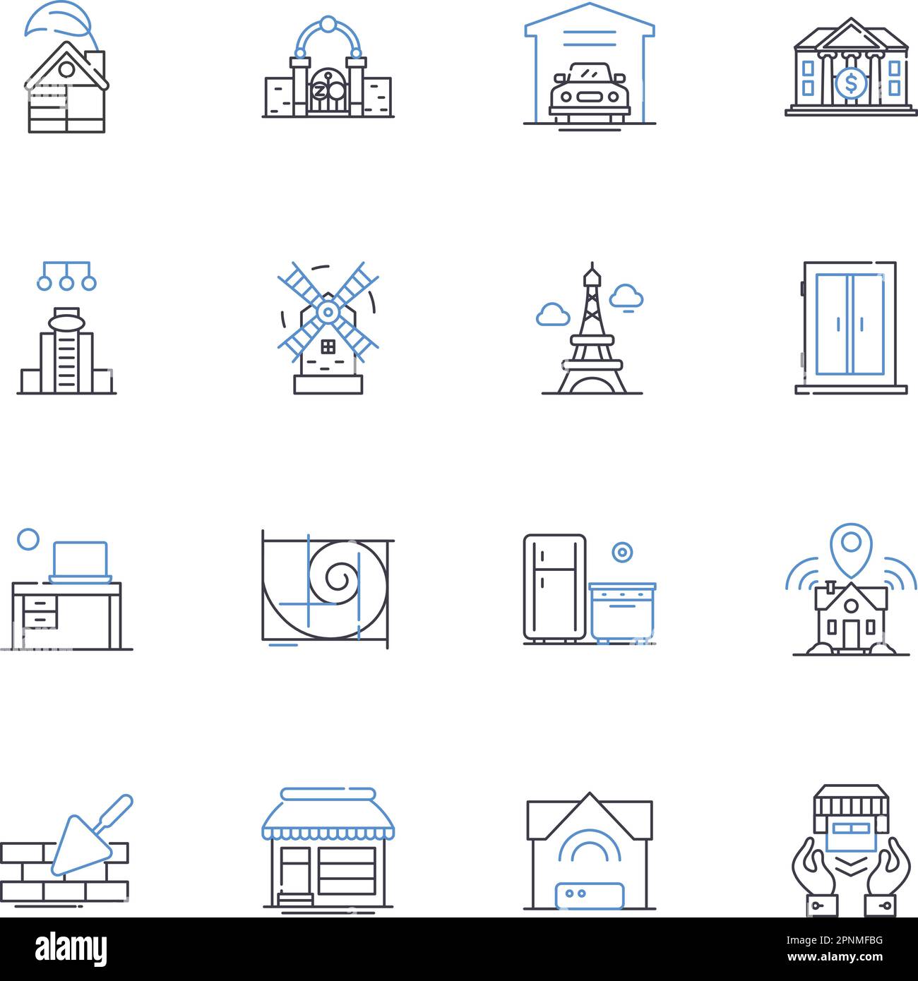 Property revamp line icons collection. Renovation, Refurbishment ...