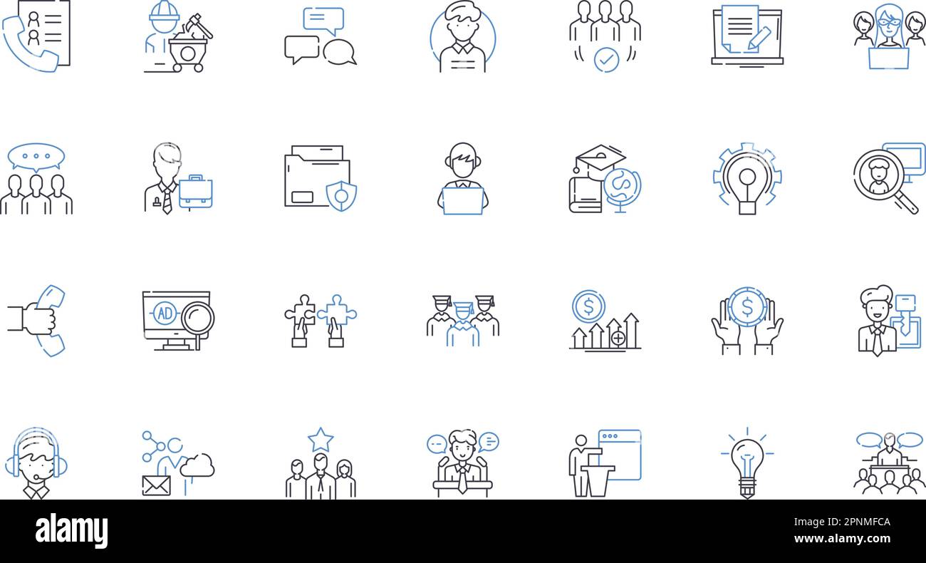 Task Skill Line Icons Collection Efficiency Productivity