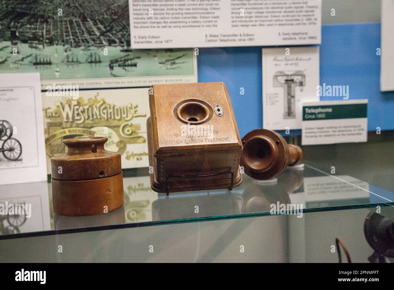 Fort Myers, Florida – April 8, 2023: Edison carbon telephone at the ...