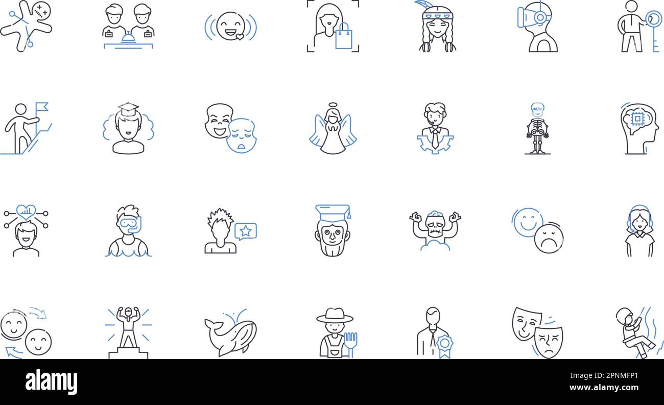 Employee administration line icons collection. Payroll, Benefits, HR ...