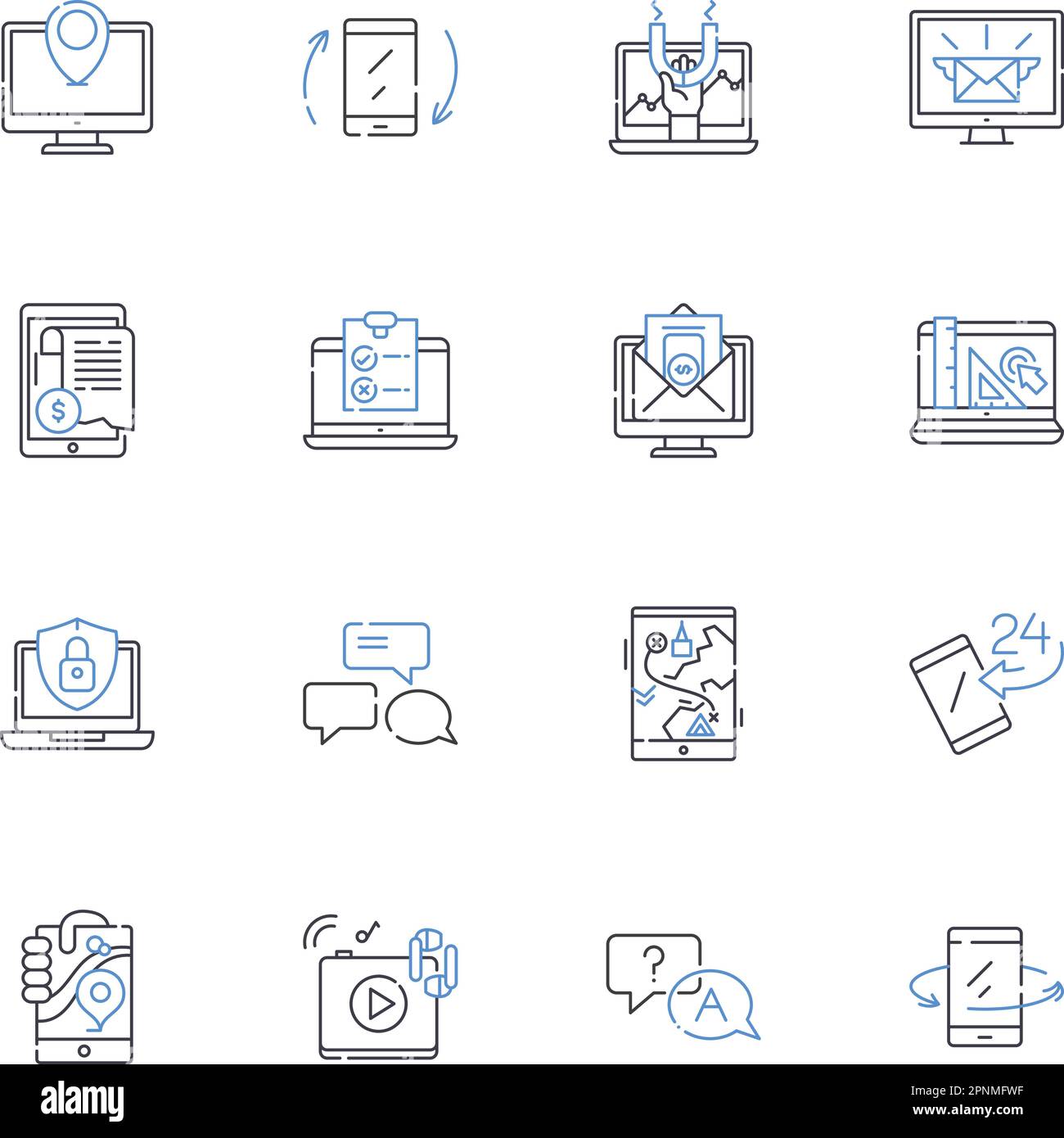 End user line icons collection. Consumer, Customer, Client, User ...