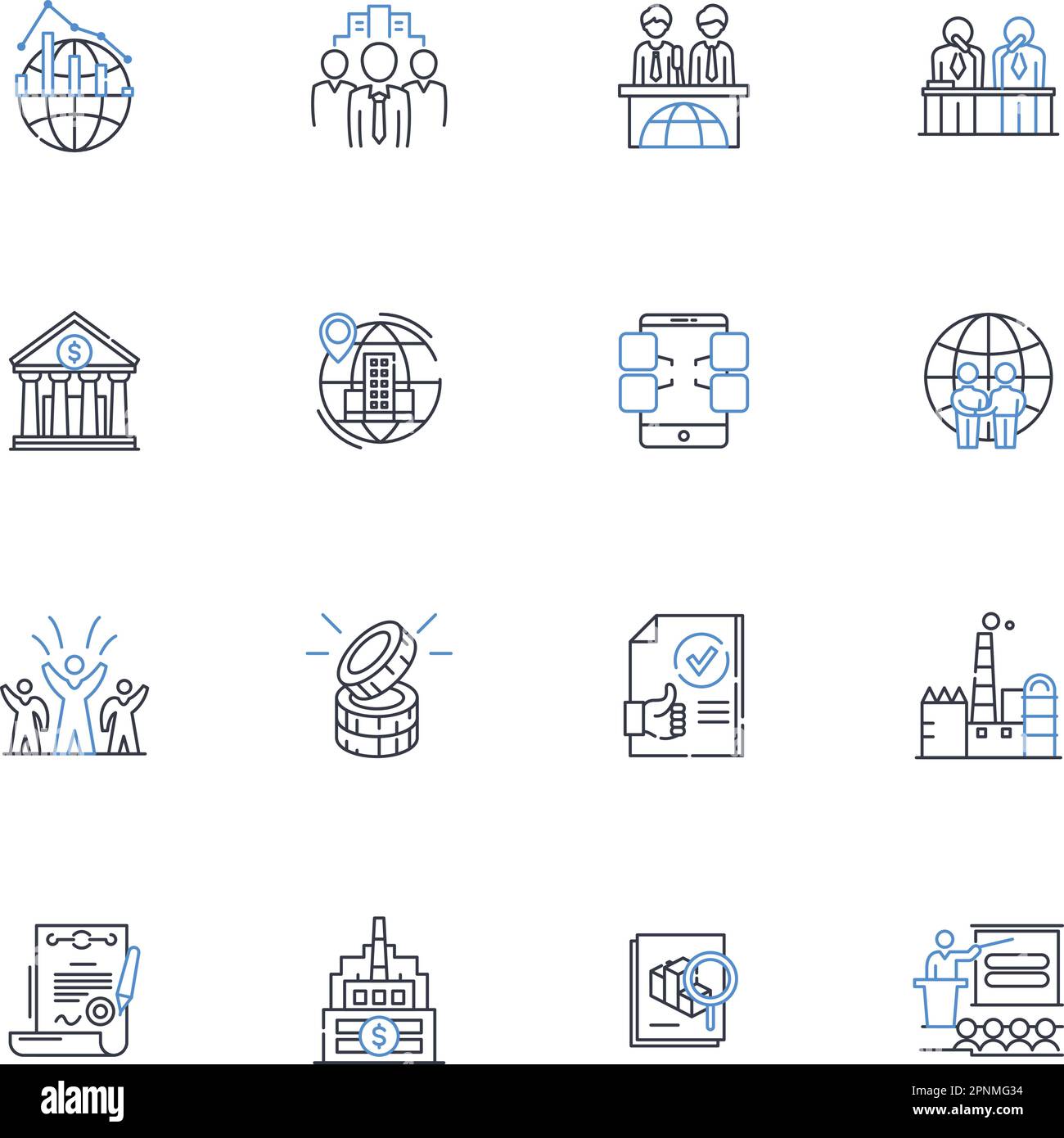 Continental commerce line icons collection. Trade, Goods, Borders ...