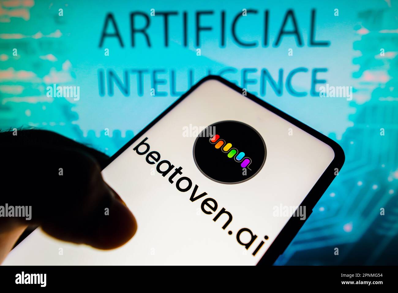 Brazil. 19th Apr, 2023. In this photo illustration, the Beatoven AI logo is displayed on a ...