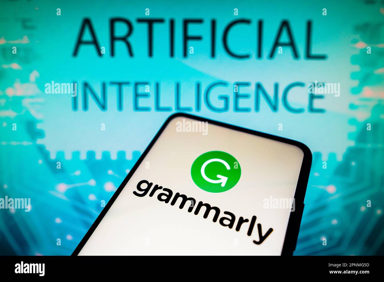 Brazil. 19th Apr, 2023. In this photo illustration, the Grammarly logo ...