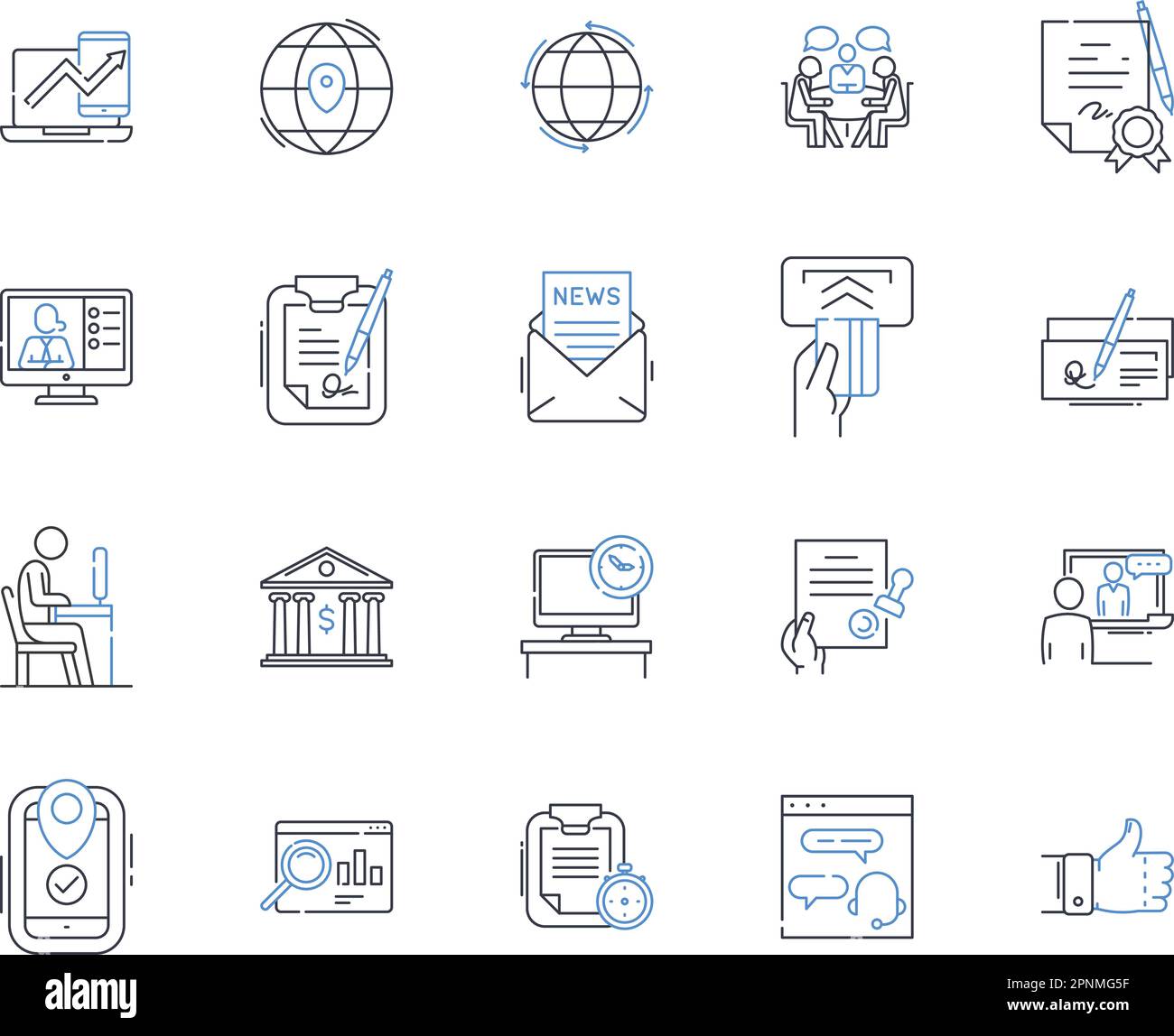 Conglomeration Merger Line Icons Collection Consolidation Acquisition