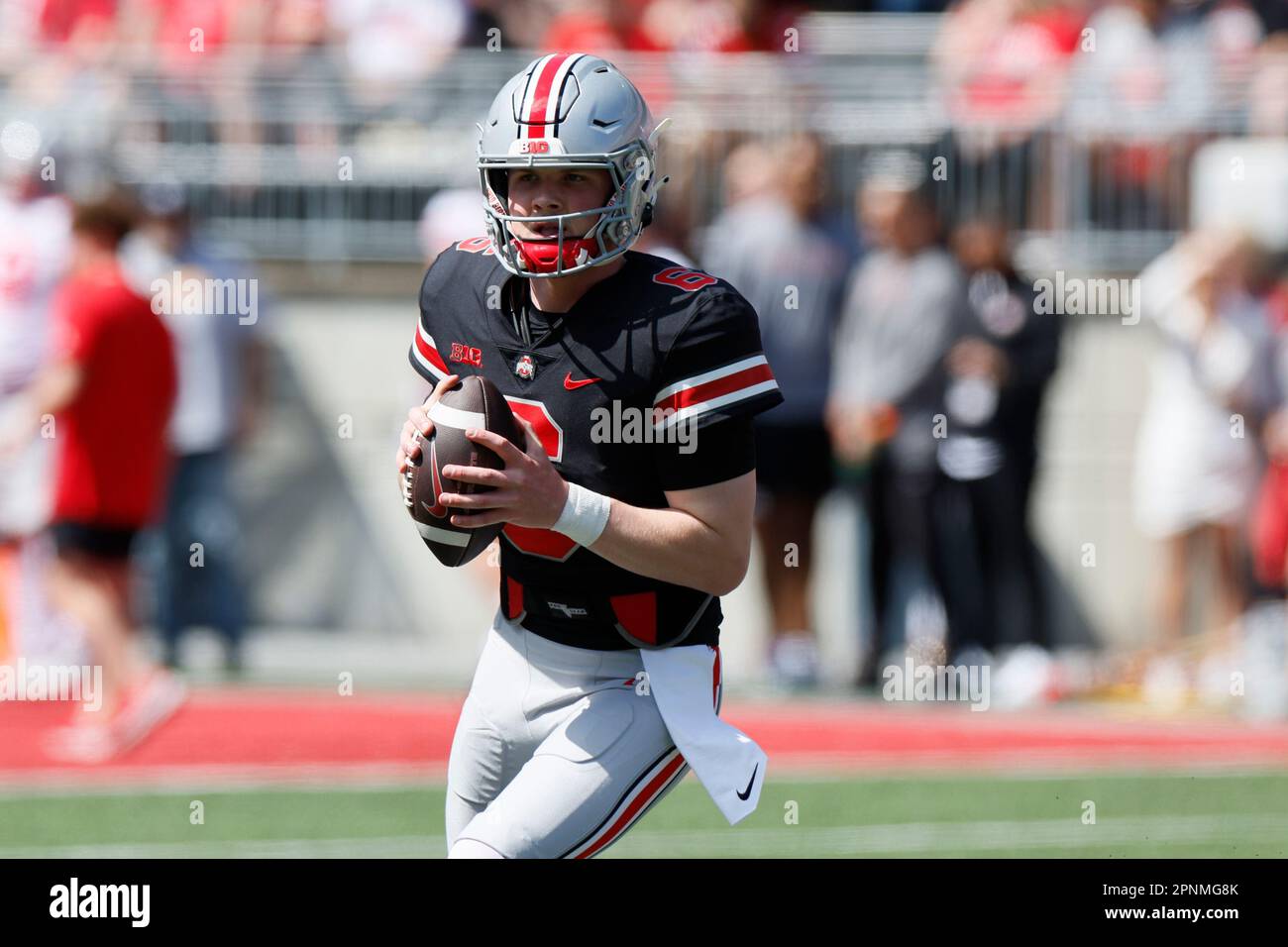 Ohio State quarterback Kyle McCord plays in their NCAA college football ...
