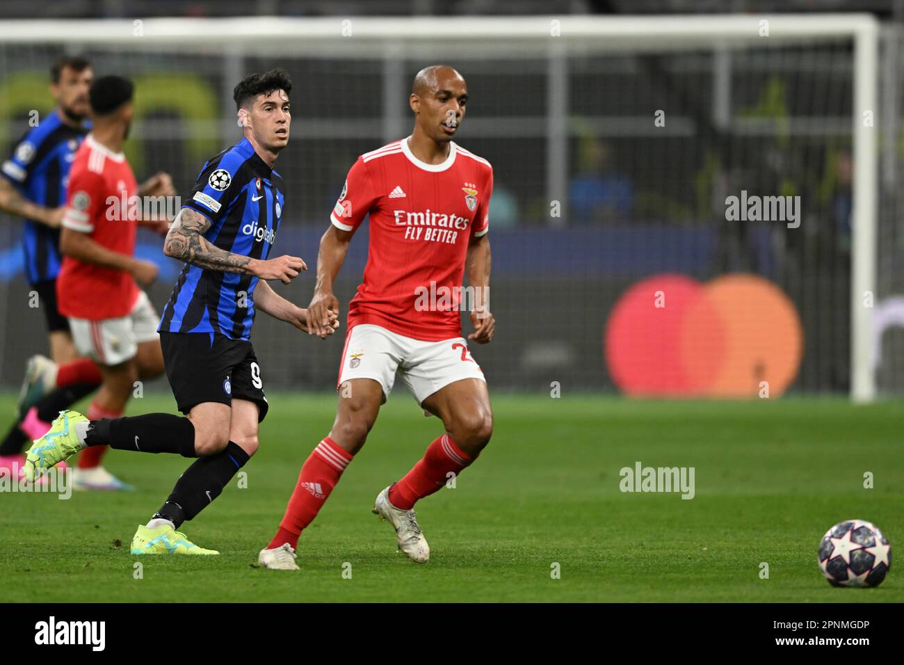 Joao Mario (Benfica)Alessandro Bastoni (Inter) during the UEFA ...