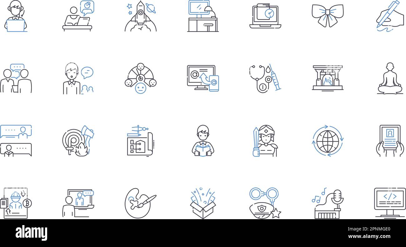 Gig worker line icons collection. Independent, Flexible, Freelance ...