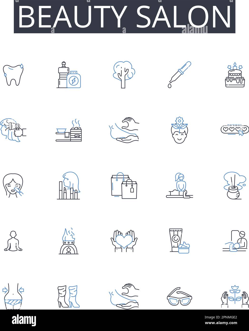 Beauty salon line icons collection. Solo, Entertaining, Performance ... Beauty salon line icons collection. Solo, Entertaining, Performance ...